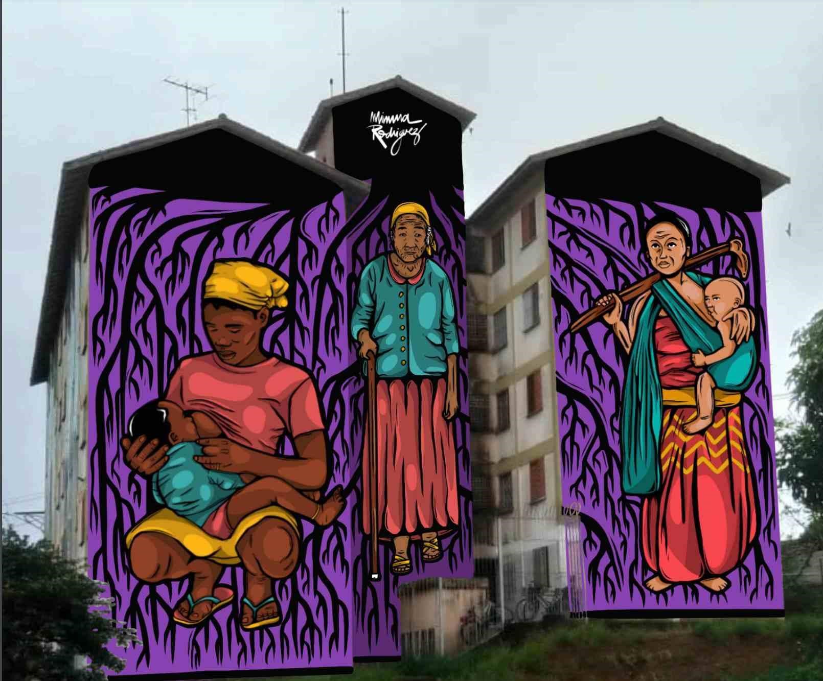 Prédio do CDHU em SP recebe grafite sobre o papel das matriarcas - Nova ...